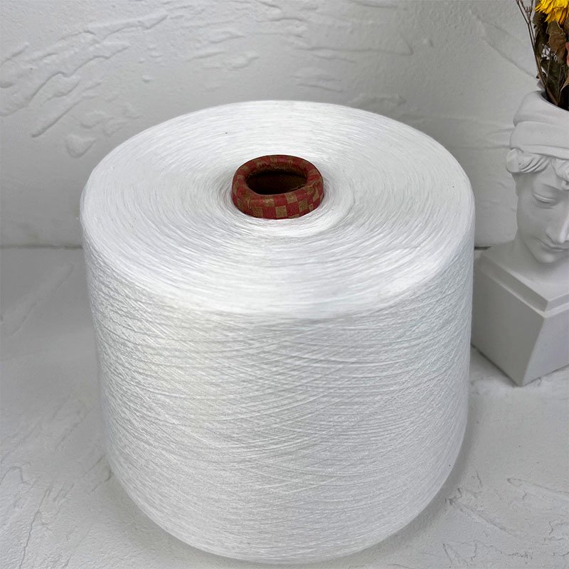 100% Virgin Polyester Staple 5-28S/1 Open end spinning Raw White Yarn ...