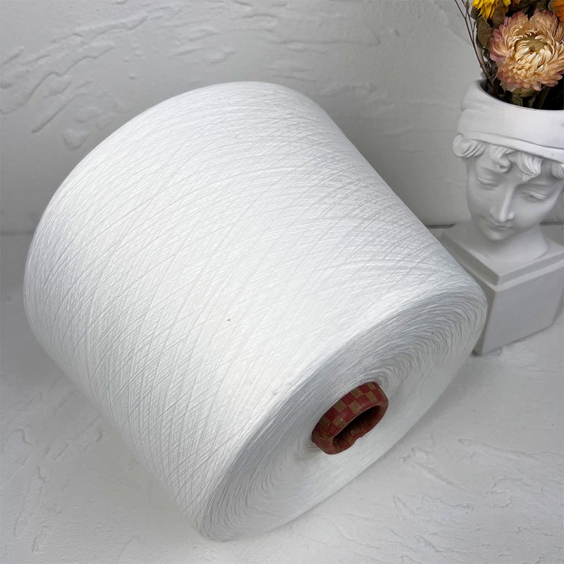 100% Virgin Polyester Staple 5-28S/1 Open end spinning Raw White Yarn for knitting and weaving