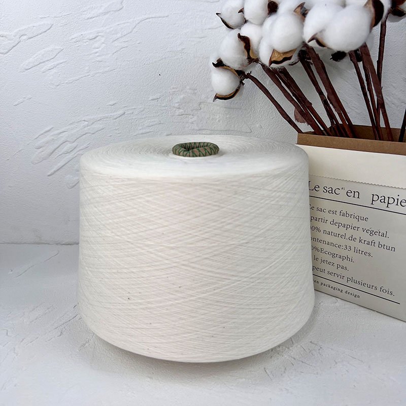 Recycled 65% polyester 35% cotton blended Ne 30/1 ring spinning raw ...